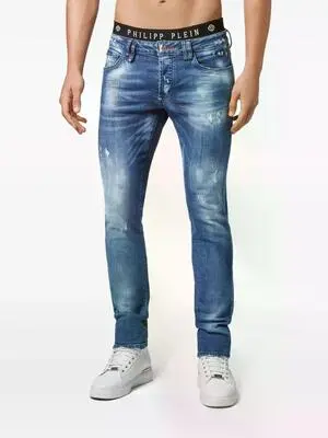 Philipp Plein Distressed Straight-leg Jeans
