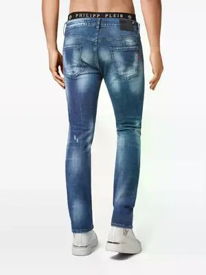 Philipp Plein Distressed Straight-leg Jeans