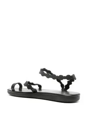ANCIENT GREEK SANDALS Cronos Flat Leather Sandals - Black