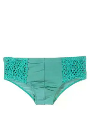 AMIR SLAMA Crochet-knit Swimming Trunks - Blue