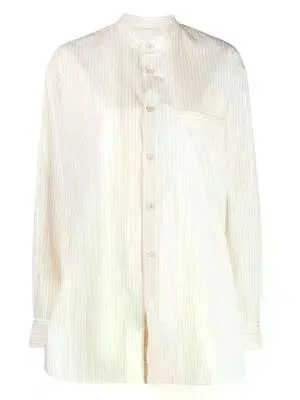 BIRKENSTOCK Striped Organic Cotton Pyjama Shirt - Neutrals