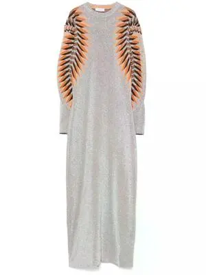 Rabanne Lurex Jacquard Maxi Dress - Grey