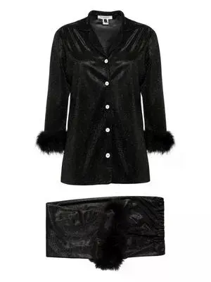 GILDA & PEARL Starlet Lurex Pyjama Set - Black