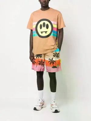 BARROW Palm-tree Print Bermuda Shorts