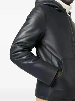 LISKA Leather Reversible Bomber Jacket