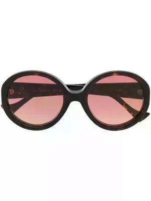 Gucci Interlocking G Round-frame Sunglasses - Brown