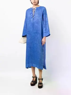 BAMBAH Lace-front Linen Kaftan