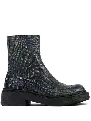 Camper Vámonos Crocodile-effect Ankle Boots