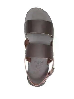 ANCIENT GREEK SANDALS Irodotos Flat Leather Sandals - Brown