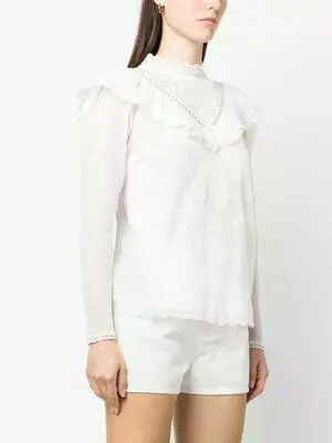 TWINSET Embroidered Mesh Blouse