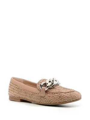 Casadei Chain-link Woven Loafers - Neutrals