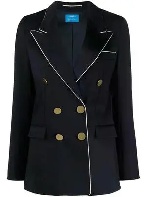 MERCI Double-breasted Blazer With Contrast Trim