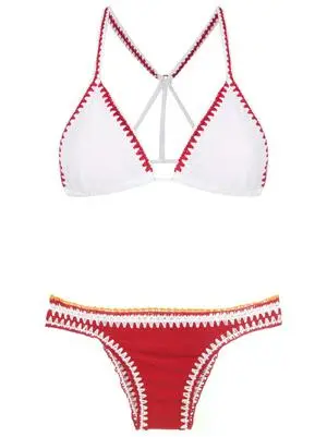 AMIR SLAMA Two-tone Design Bikini Set - Red