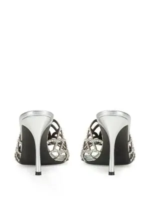 SERGIO ROSSI Sr Mermaid 90mm Leather Mules - Silver