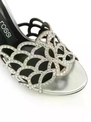 SERGIO ROSSI Sr Mermaid 90mm Leather Mules - Silver