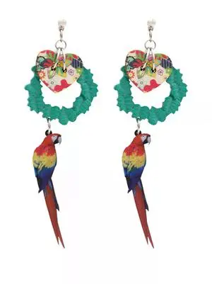 AMIR SLAMA Bird-charm Drop Earrings - Multicolour