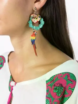 AMIR SLAMA Bird-charm Drop Earrings