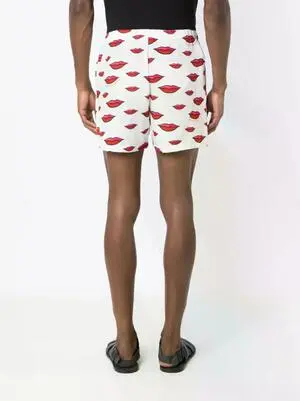 AMIR SLAMA Lips-print Cotton Shorts