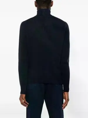DELL'OGLIO Roll-neck Knit Jumper - Blue