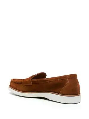 Santoni Suede Penny Loafers