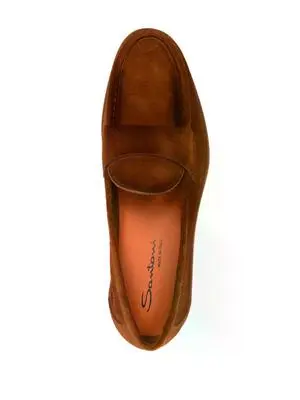 Santoni Suede Penny Loafers