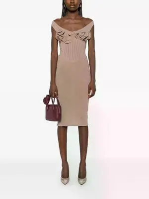 Magda Butrym Rose-appliqué Corset Midi Dress