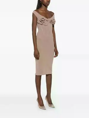 Magda Butrym Rose-appliqué Corset Midi Dress