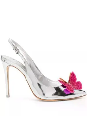 SOPHIA WEBSTER Vanessa Metallic-finish Slingback Pumps