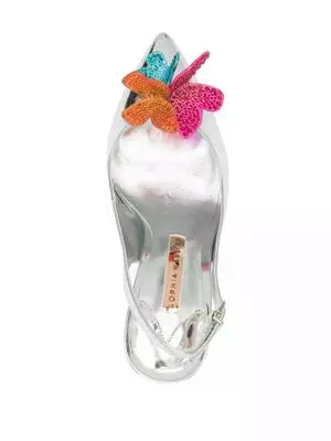 SOPHIA WEBSTER Vanessa Metallic-finish Slingback Pumps