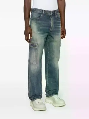 Givenchy Straight-leg Cargo Jeans In Washed Denim