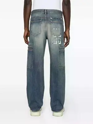 Givenchy Straight-leg Cargo Jeans In Washed Denim