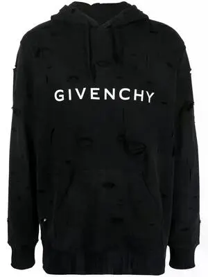 Givenchy Distressed-effect Drawstring Hoodie