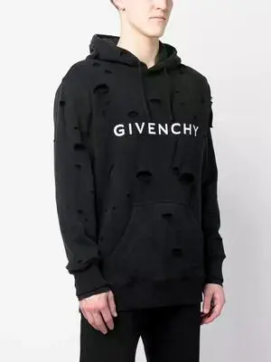 Givenchy Distressed-effect Drawstring Hoodie