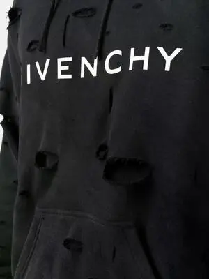 Givenchy Distressed-effect Drawstring Hoodie