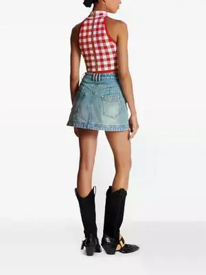 Balmain Check-pattern Crop Top
