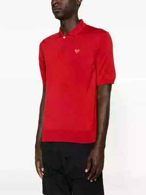 Play Comme Des Garcon Heart-patch Wool Polo Shirt - Red