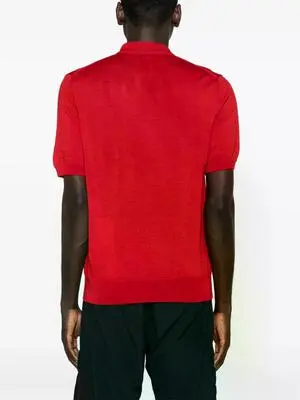 Play Comme Des Garcon Heart-patch Wool Polo Shirt - Red
