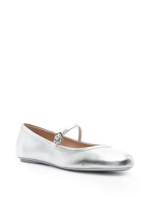 GIANVITO ROSSI Carla Ballerina Flats - Silver