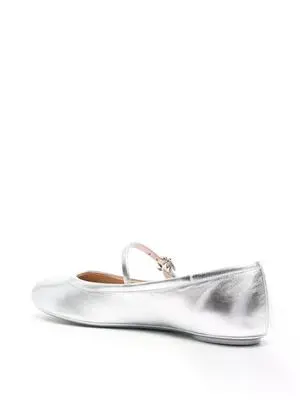 GIANVITO ROSSI Carla Ballerina Flats - Silver
