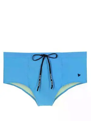 AMIR SLAMA Logo-plaque Drawstring Swimming Trunks - Blue