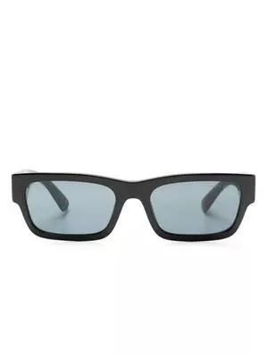 Prada Logo-engraved Rectangle-frame Sunglasses - Black