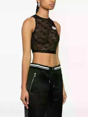 Alessandra Rich Cropped Lace Tank Top