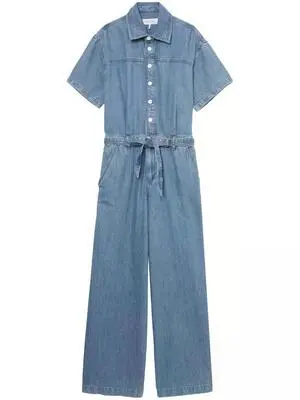 Rag & Bone Belted Denim Jumpsuit - Blue