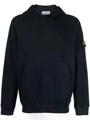 Stone Island Compass-appliqué Cotton Hoodie