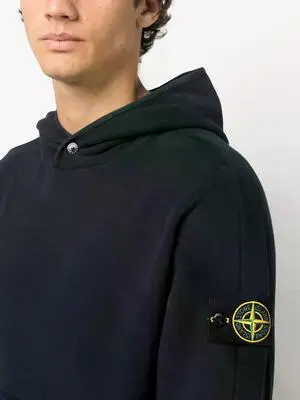 Stone Island Compass-appliqué Cotton Hoodie