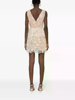 SELF-PORTRAIT Sequined Lace Mini Dress