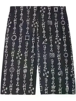 Off-White Graphic Print Bermuda Shorts - Black