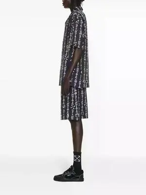 Off-White Graphic Print Bermuda Shorts