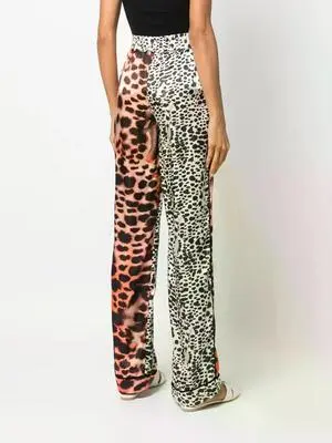 Roberto Cavalli Leopard Print Panelled Trousers