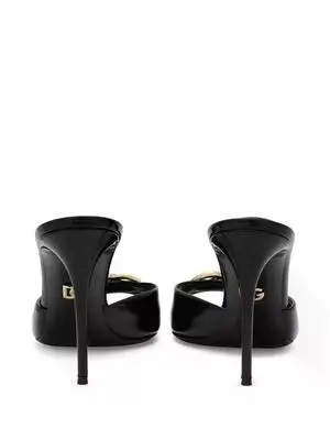 Dolce & Gabbana Patent Leather Mules With Dg Logo
